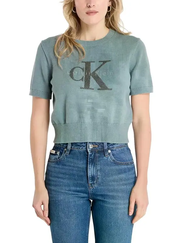 Calvin Klein Graphic Cotton Sweater - Green