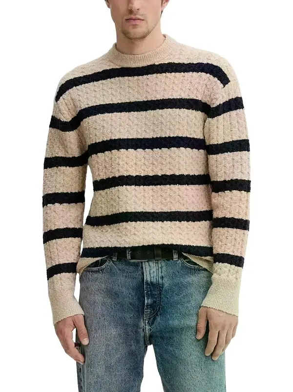 Filippa K Striped Pattern Cable Knit Sweater - Neutrals