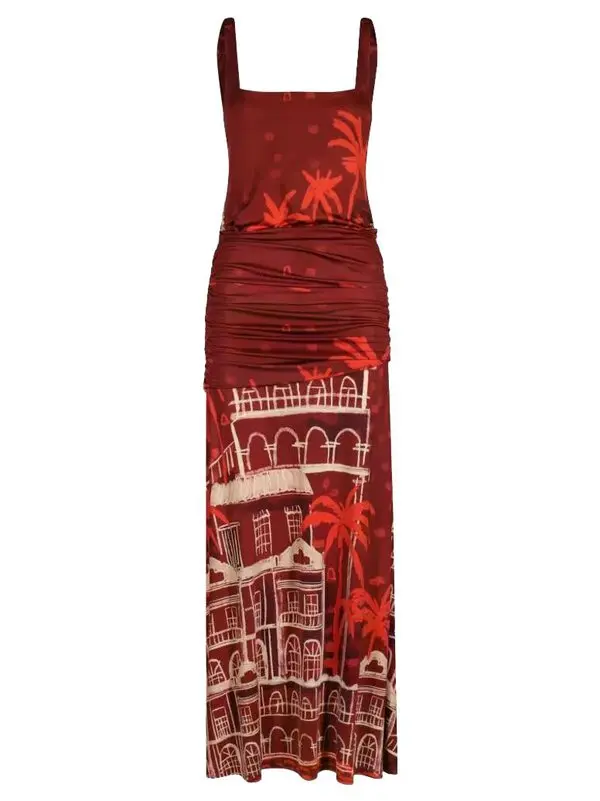 Johanna Ortiz Plant Of Joy Midi Dress - Red