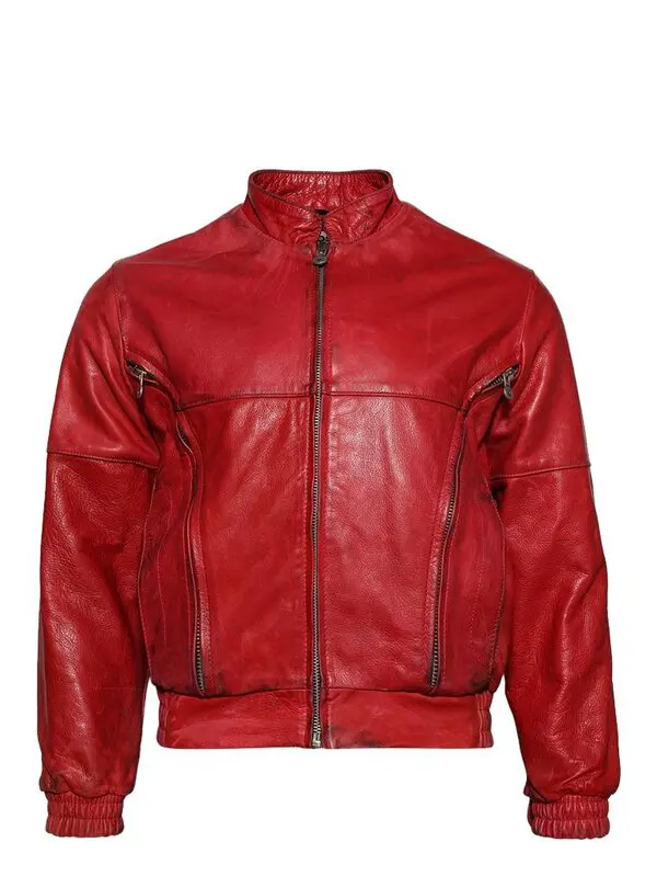 SATOSHI NAKAMOTO Cage Of Death Leather Jacket - Red