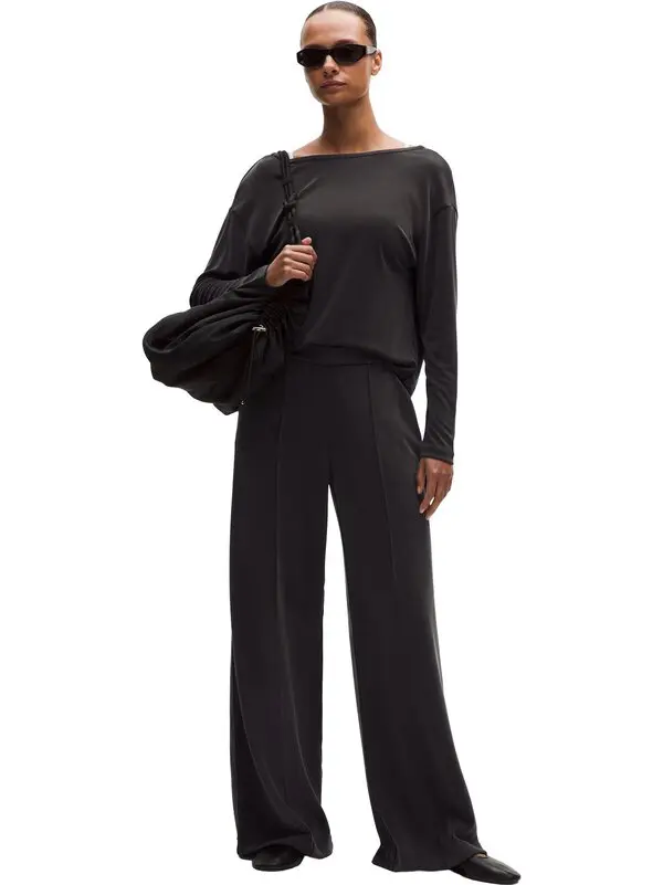Lululemon Softstreme Pintuck High-rise Wide-leg Pant - Black