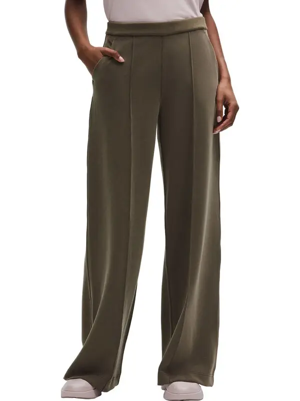 Lululemon Softstreme Pintuck High-rise Wide-leg Pant - Olive Brown