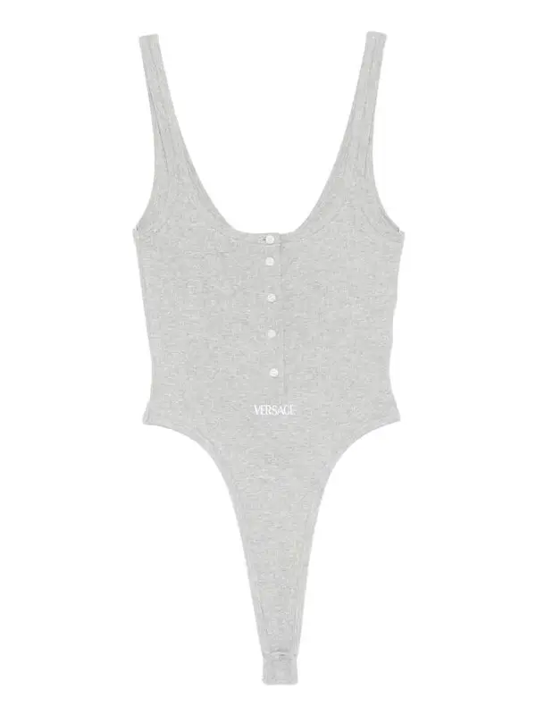 Versace Button Logo Bodysuit - Grey