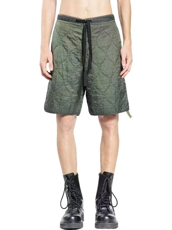 OAMC Quilted Drawstring Shorts - Green