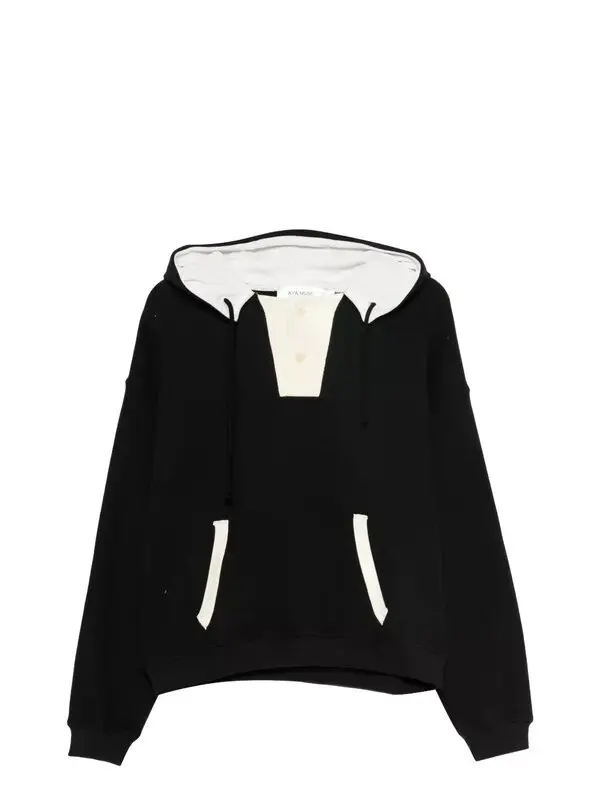 AYA MUSE Button-fastening Hoodie - Black