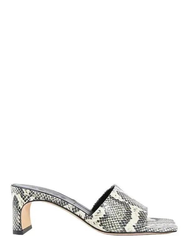 AeydĒ Jeanie Snake-print Mules - Grey