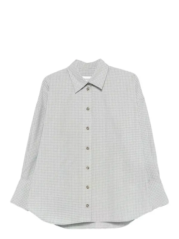 Brandon Maxwell Checkered Boyfriend Shirt - Grey