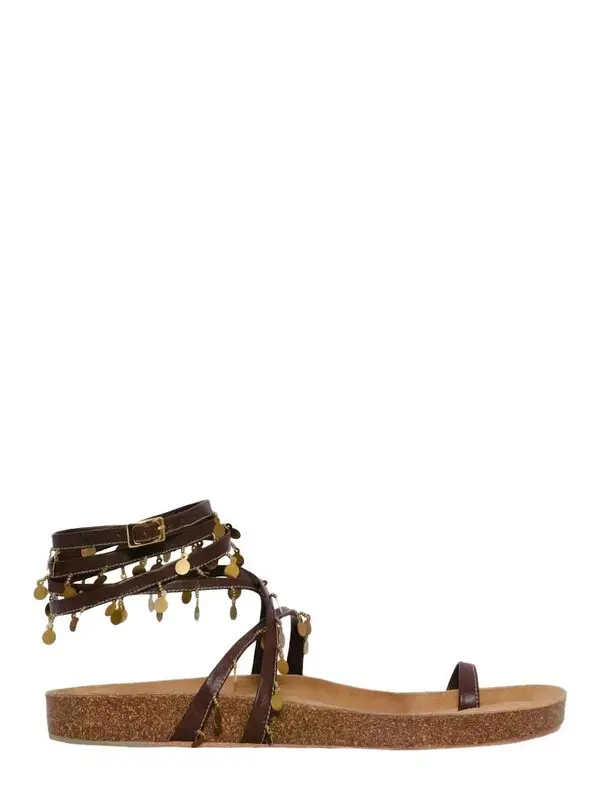Johanna Ortiz Serenade Embellished Sandals - Brown