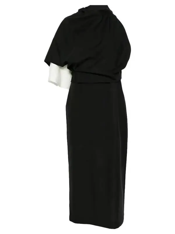 RÓHE Draped One-shoulder Maxi Dress - Black