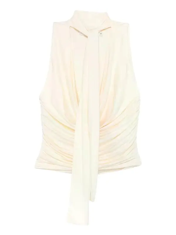 AYA MUSE Draped Self-tie Top - Neutrals