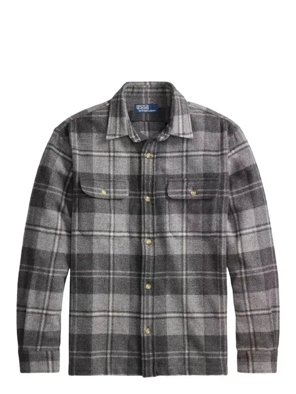 Polo Ralph Lauren Plaid Buttoned Wool Work Shirt - Grey