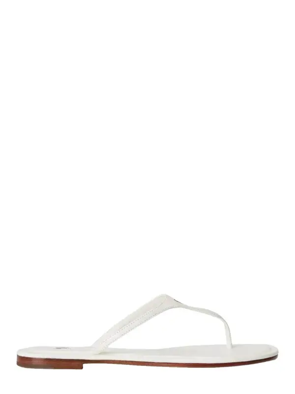 Polo Ralph Lauren Logo-detail Leather Sandals - White