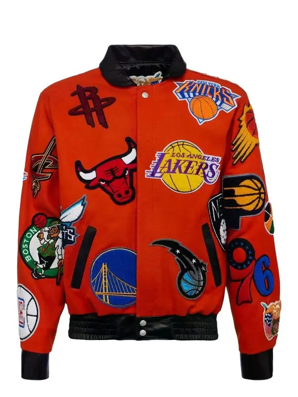 JEFF HAMILTON Nba Collage Bomber Jacket - Orange