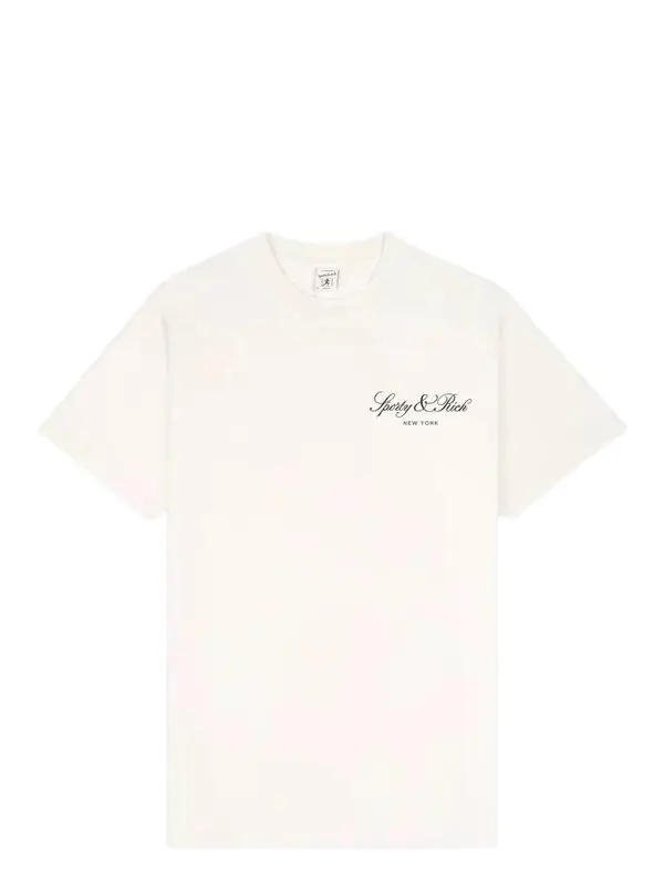 SPORTY & RICH Vendome Logo T-shirt - Neutrals
