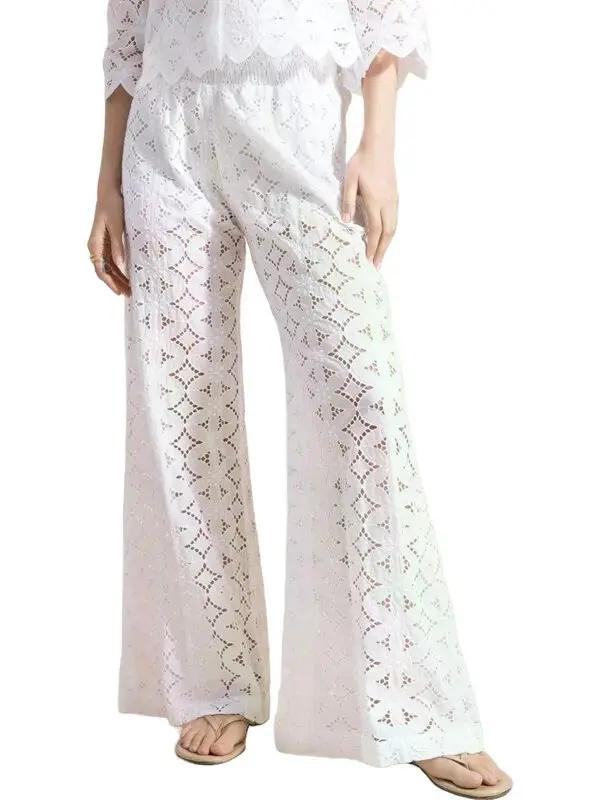 Temptation Positano Coriandolo Openwork Trousers - White