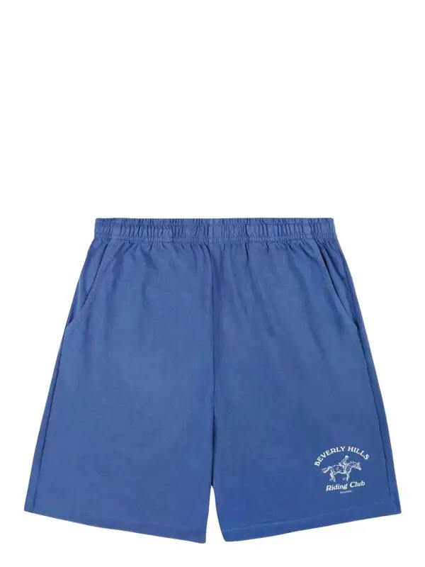 SPORTY & RICH Bh Riding Club Graphic Shorts - Blue