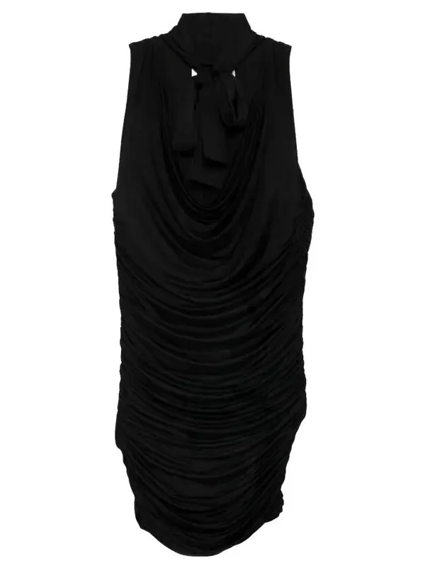 AYA MUSE Brise Tie Draped Dress - Black