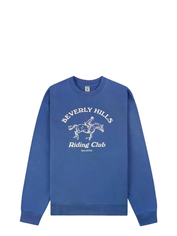 SPORTY & RICH Bh Riding Club Graphic Sweatshirt - Blue