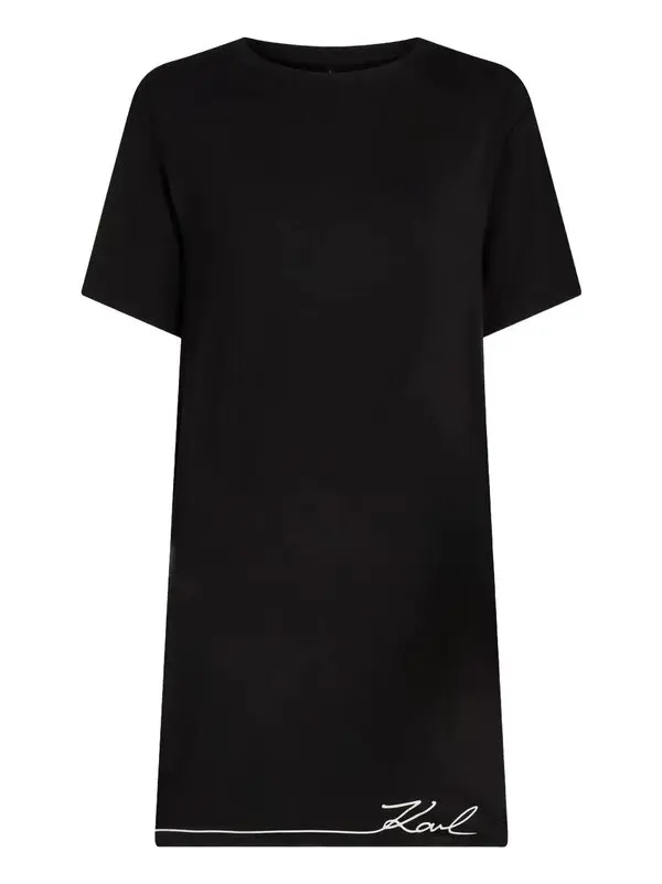 Karl Lagerfeld Signature Logo Nightdress - Black