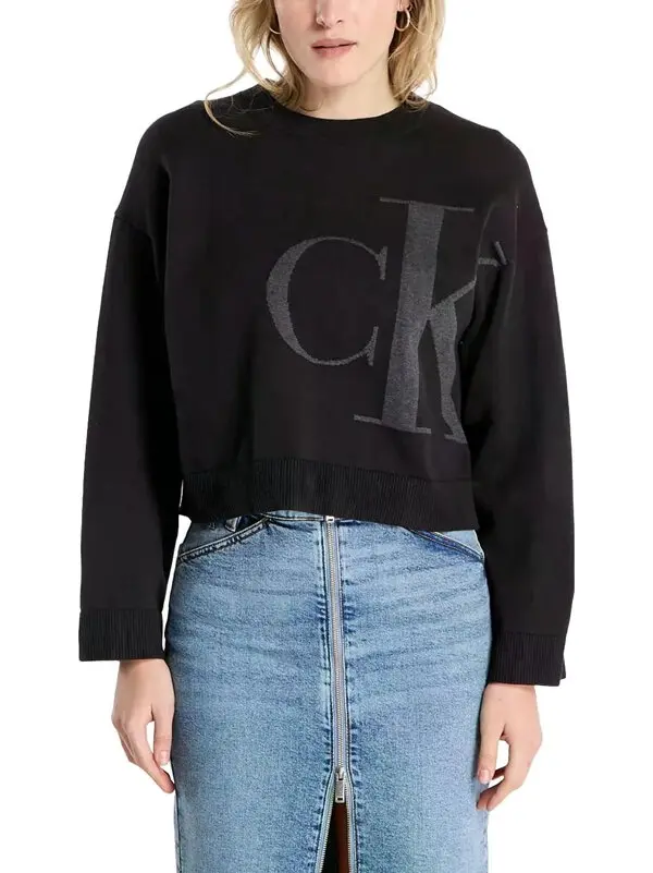 Calvin Klein Long Sleeve Logo Sweater - Black