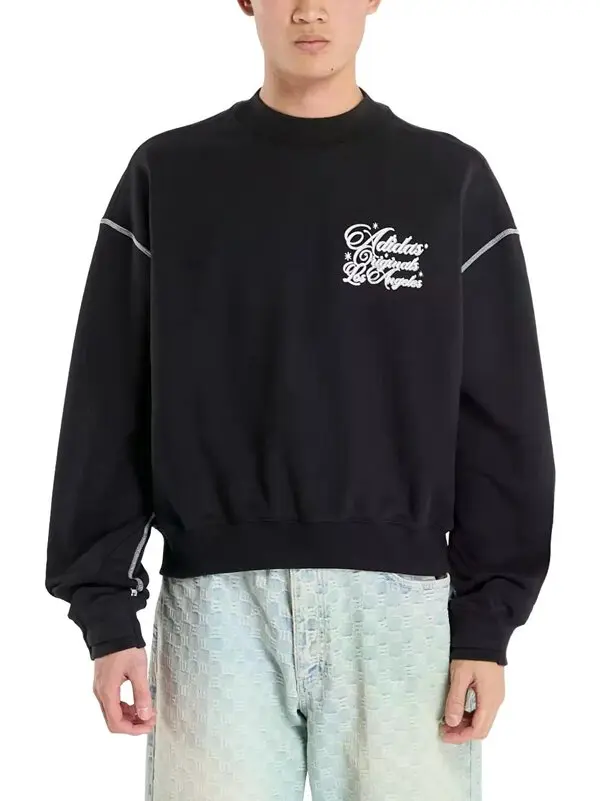 Adidas Crew-neck Sweater With Embroidery - Black