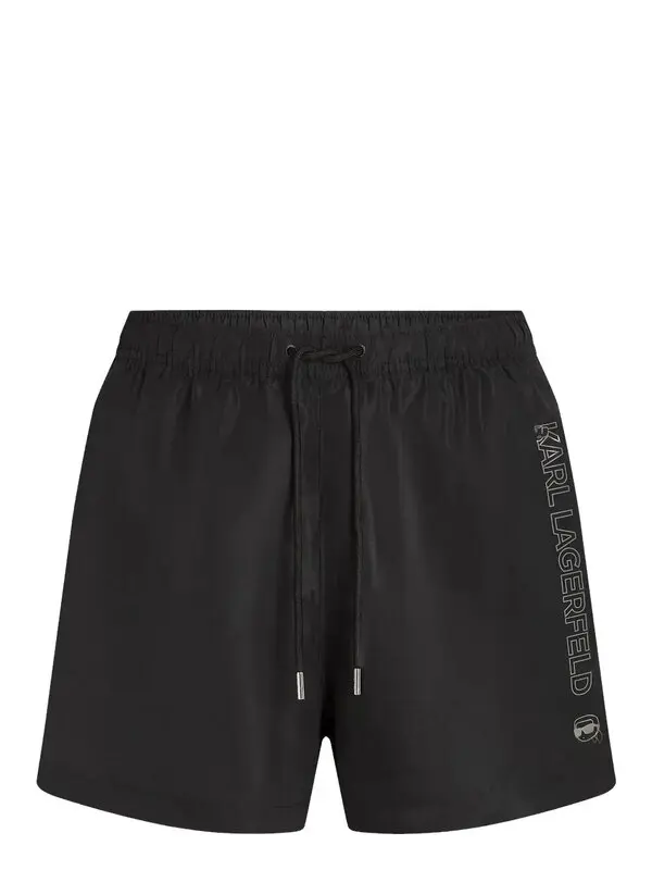 Karl Lagerfeld Logo-print Swim Shorts - Black