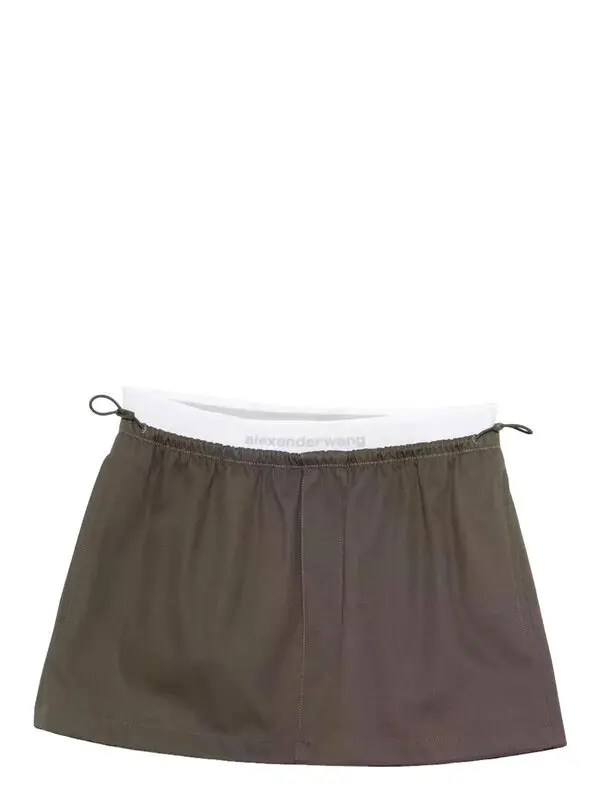 Alexander Wang Logo Elasticated-waistband Mini Skirt - Green