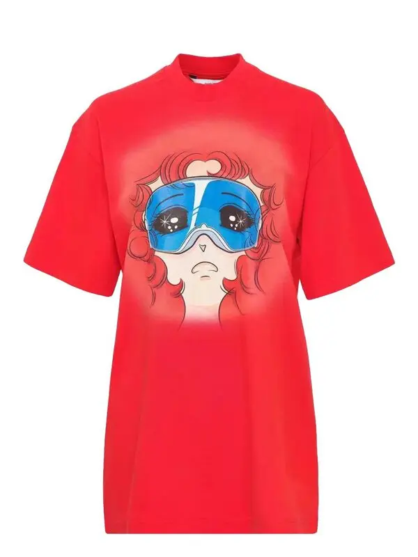 PUSHBUTTON Graphic-print T-shirt - Red