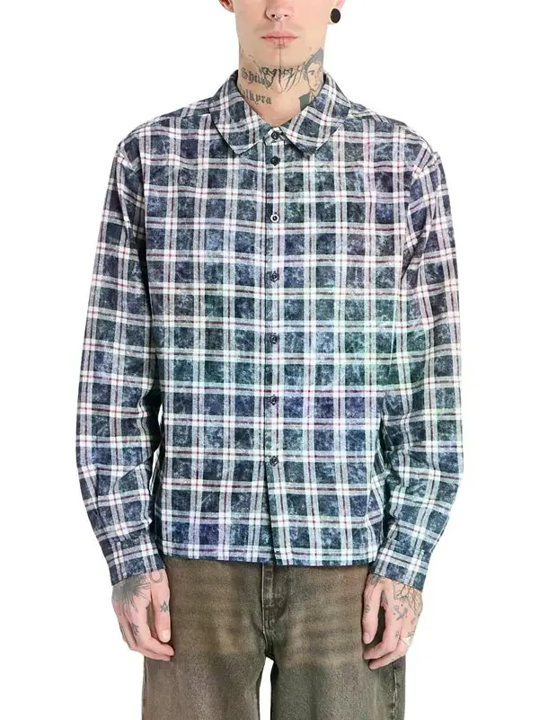 DIME Plaid Flannel Shirt - Blue