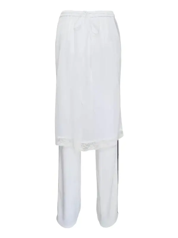 PUSHBUTTON Lace-trim Trousers - White