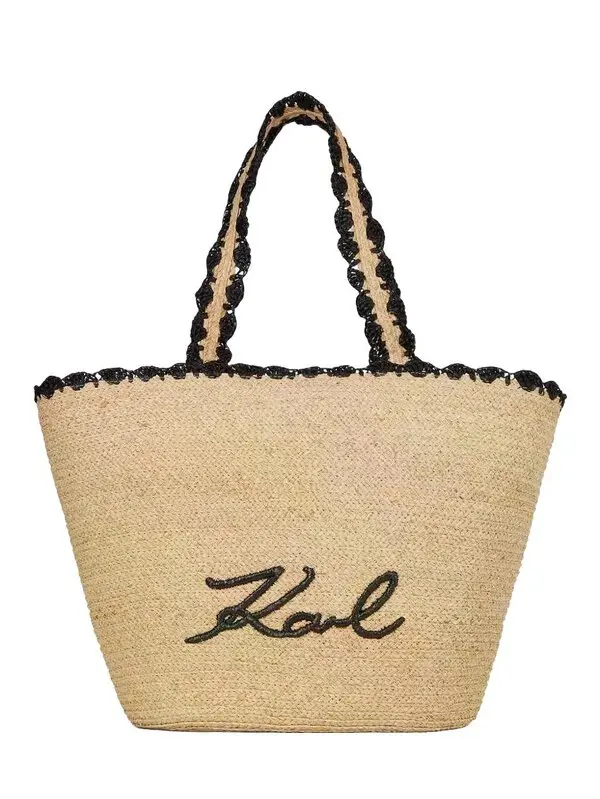 Karl Lagerfeld Signature Beach Tote - Neutrals