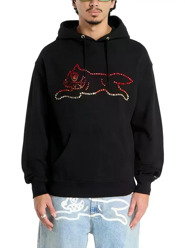 BILLIONAIRE BOYS CLUB - ICE CREAM Popover Crystal Running-dog Hoodie - Black