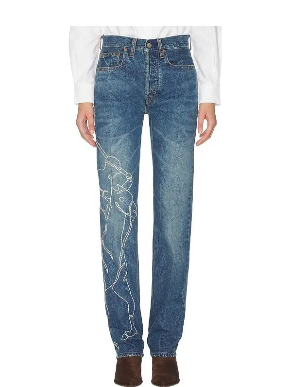 Polo Ralph Lauren Rigid Denim Straight Leg Jeans - Blue