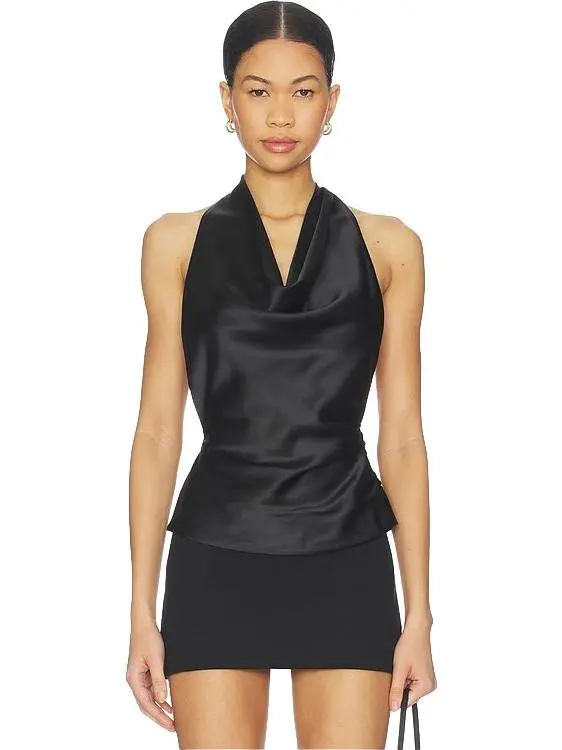 ALL THE WAYS Peyton Drape Top - Black
