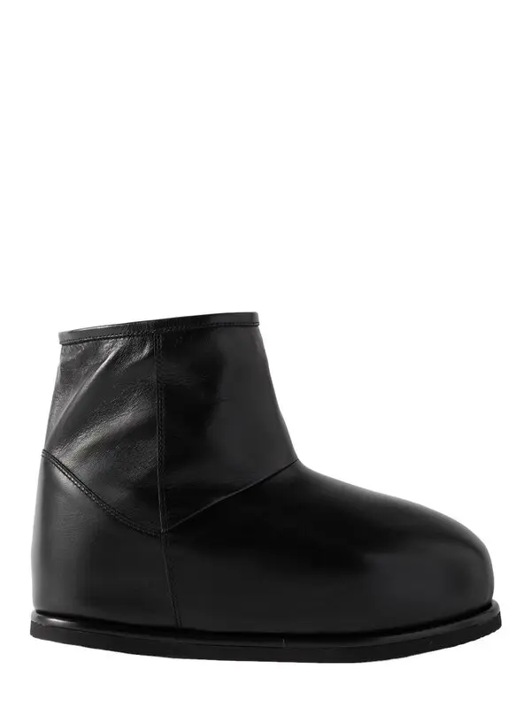Amina Muaddi Heidi Shearling-lined Leather Boots - Black