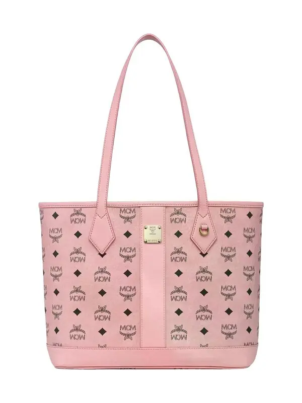 Mcm Small Logo-print Tote Bag - Pink