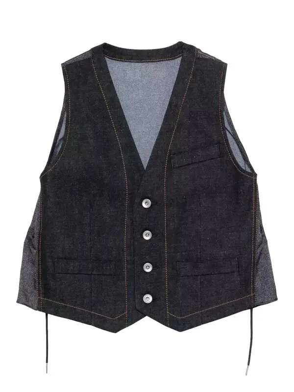 Sacai Button-front Waistcoat - Blue