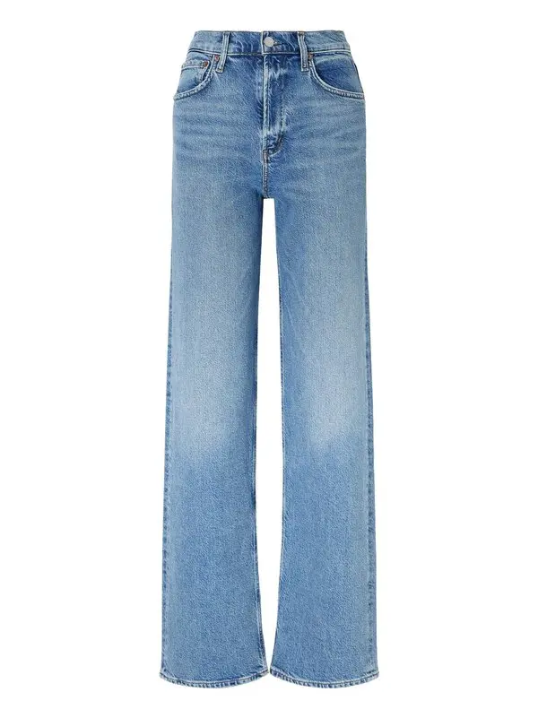 AGOLDE Ren Long High-rise Straight-leg Jeans - Blue