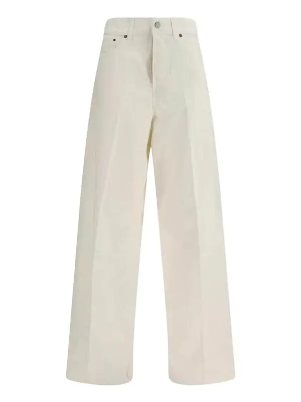 HAIKURE Bethany Twill Wide-leg Jeans 45 - White