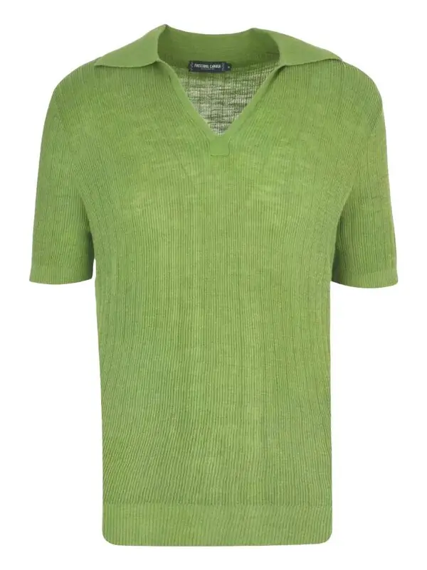 Frescobol Carioca Joaquim V-neck Short-sleeve Top - Green