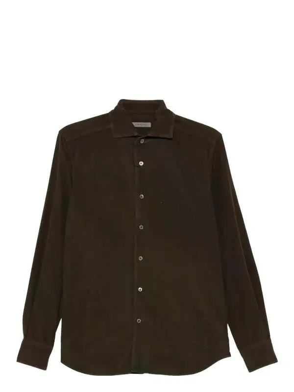 Corneliani Buttoned Corduroy Shirt - Brown