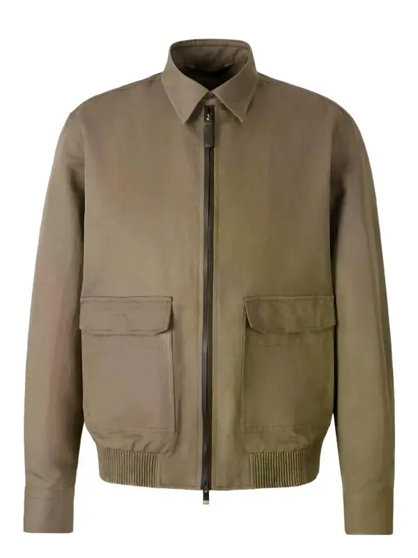 Brioni Patch-detail Zip-up Jacket - Green