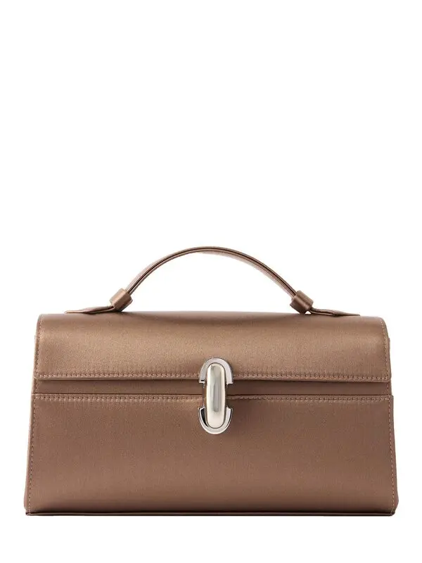 Savette Symmetry Pochette Satin Tote - Brown
