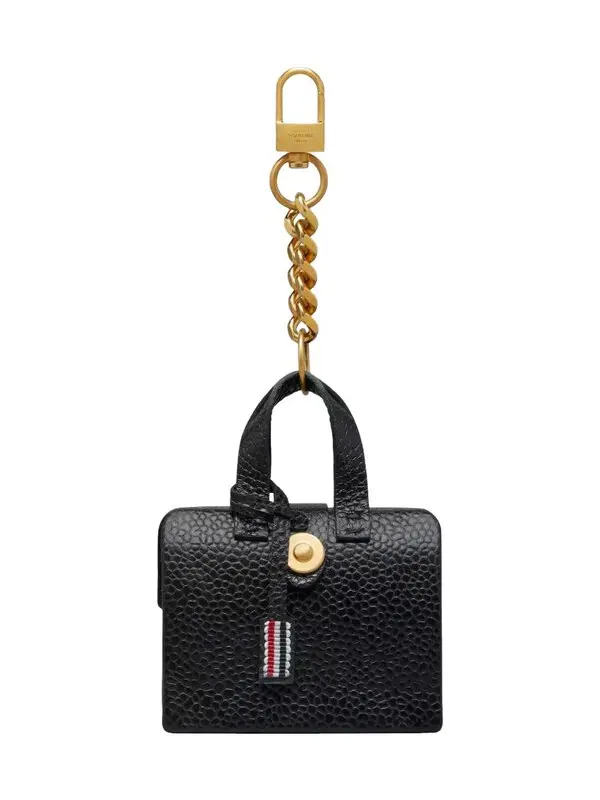 Thom Browne Leather Bag Charm - Black