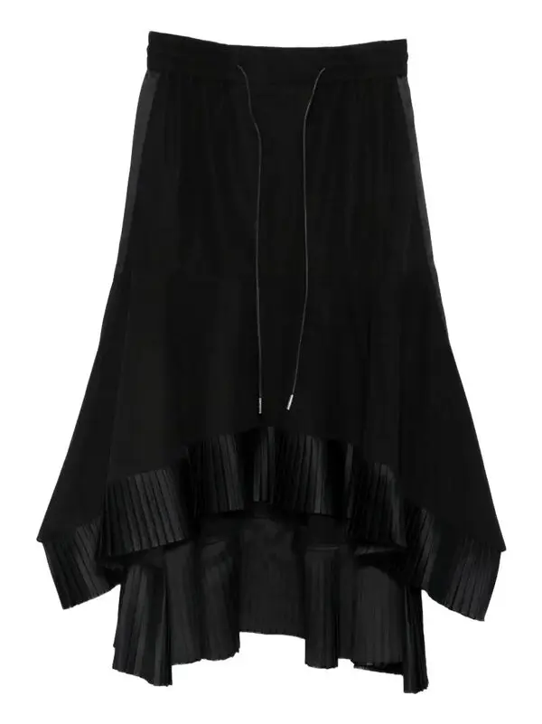 Sacai Pleated Drawstring Skirt - Black