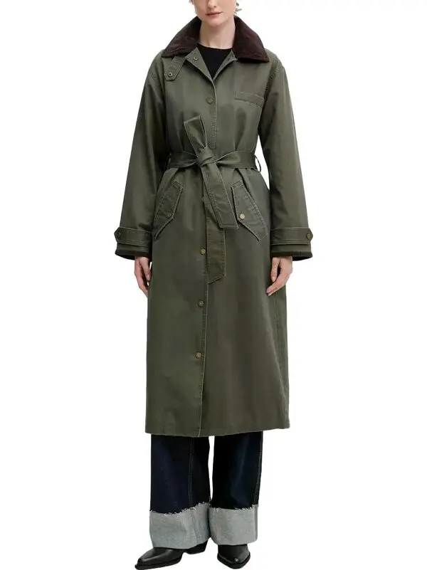 Abercrombie Corduroy-collar Coat - Green