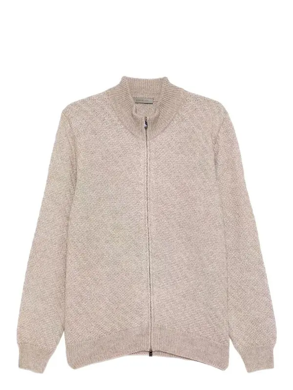 Corneliani Knitted Zip Cardigan - Neutrals