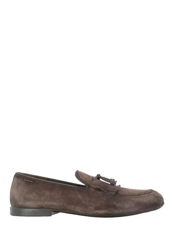 ALEXANDER HOTTO Tassel-detail Suede Loafers - Brown