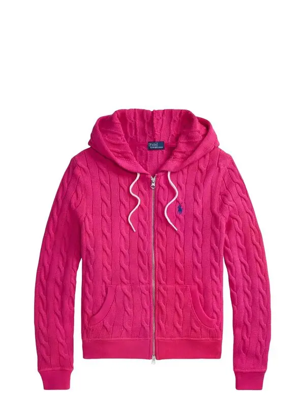 Polo Ralph Lauren Cable-knit Zip-up Hoodie - Pink
