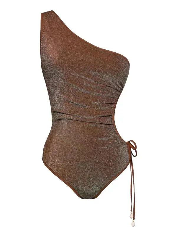 Johanna Ortiz Whispering One-shoulder One Piece - Brown